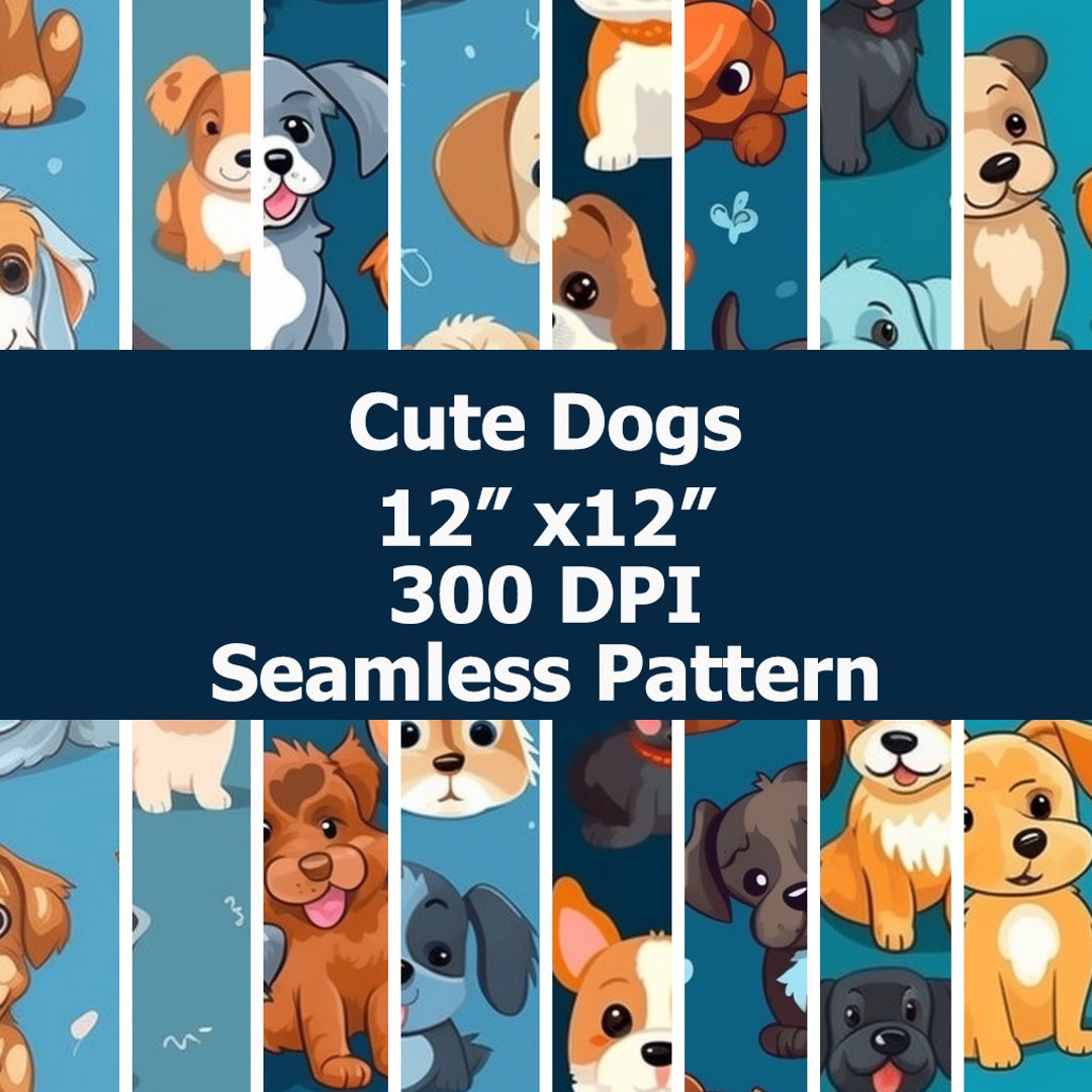 Seamless Cute Dogs. Sublimation Patterns. Cute Dog Patterns. Digital ...