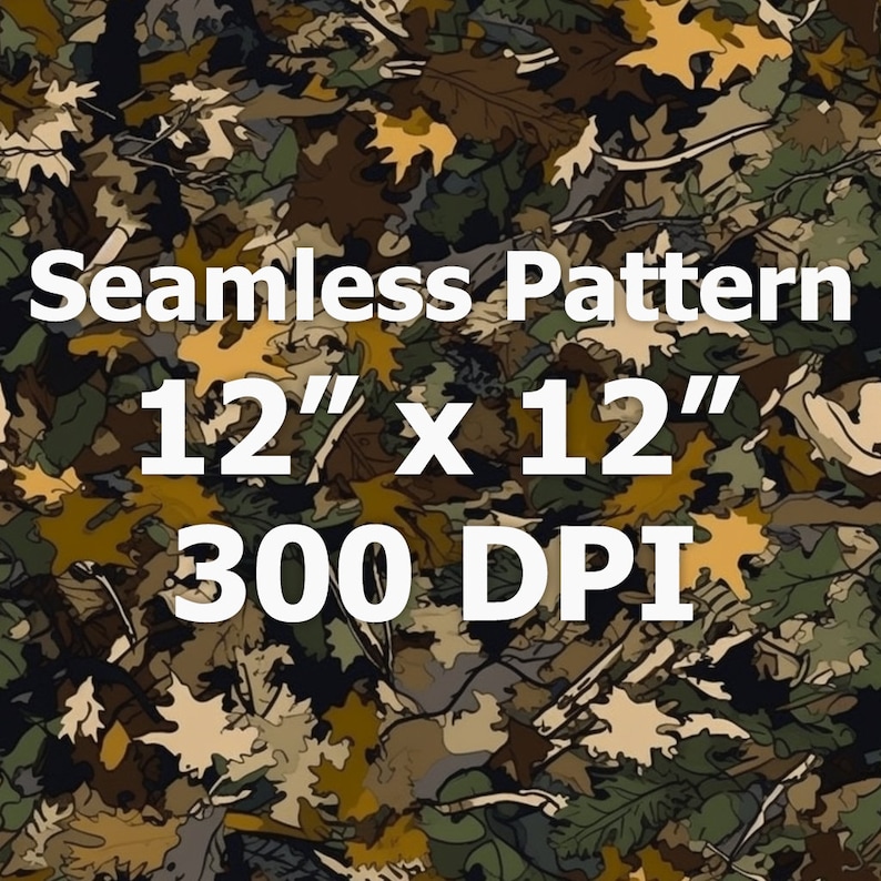 Hunting Camo Seamless Pattern: 8 PNG Digital Papers (12x12, 300 DPI) - Etsy