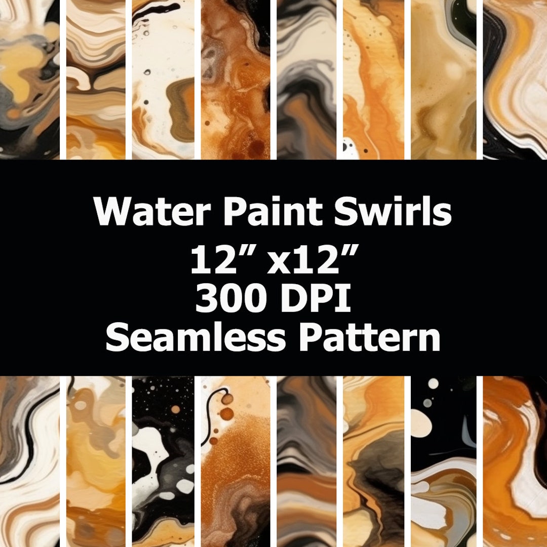 8 Seamless Water Paint Swirls Patterns. Water Paint Swirls Background ...