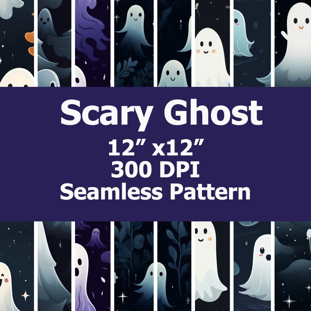 8 Seamless Scary Ghost Patterns. Scary Ghost Background. Scary Ghost ...