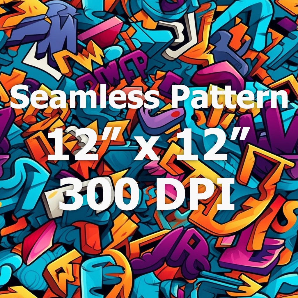 8 Seamless Graffiti Patterns. Graffiti Background. Sublimation Design ...