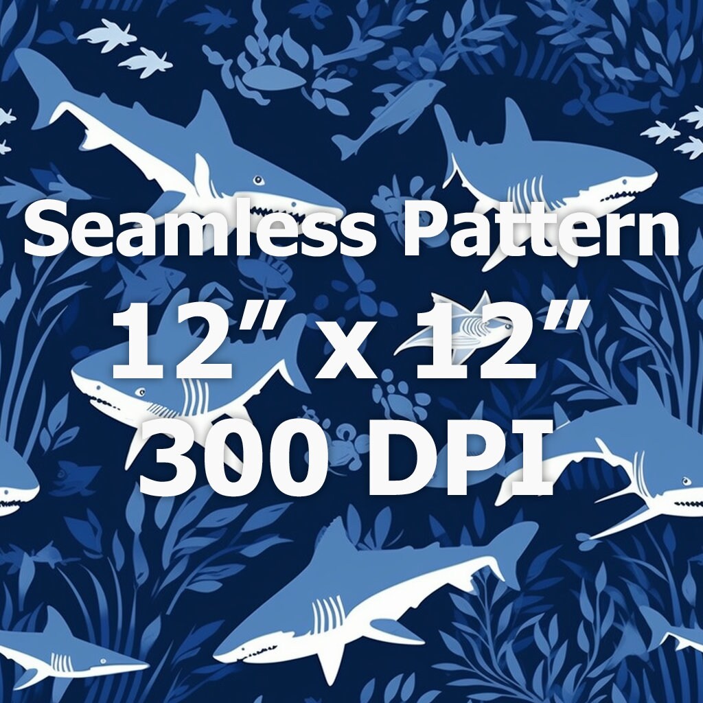 8 Seamless Funky Sharks Patterns. Funky Sharks Background. Funky Sharks ...