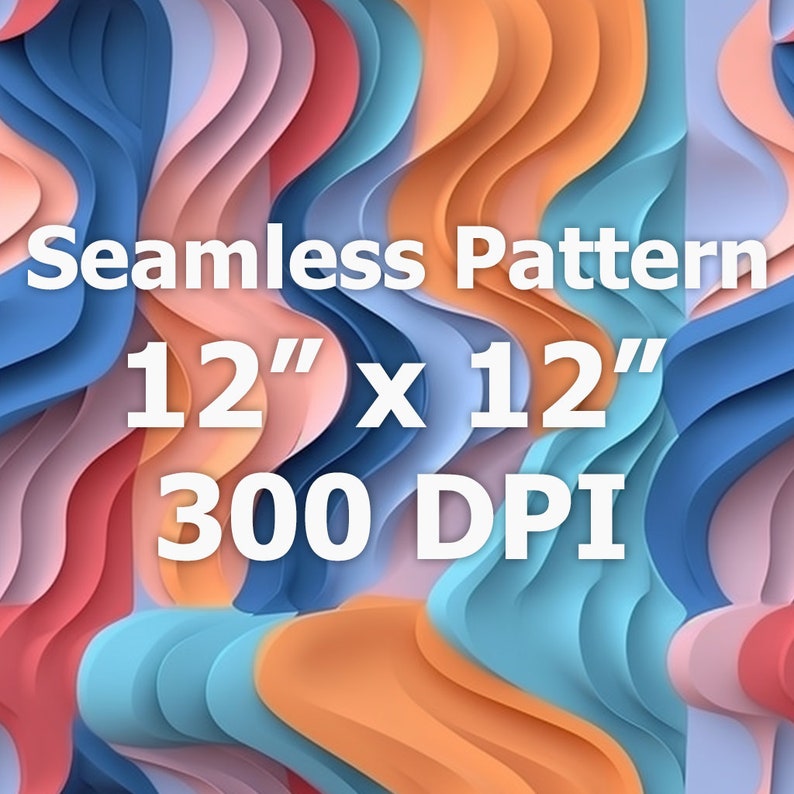 8 Seamless 3D Paper Waves Patterns. 3D Paper Waves Background ...