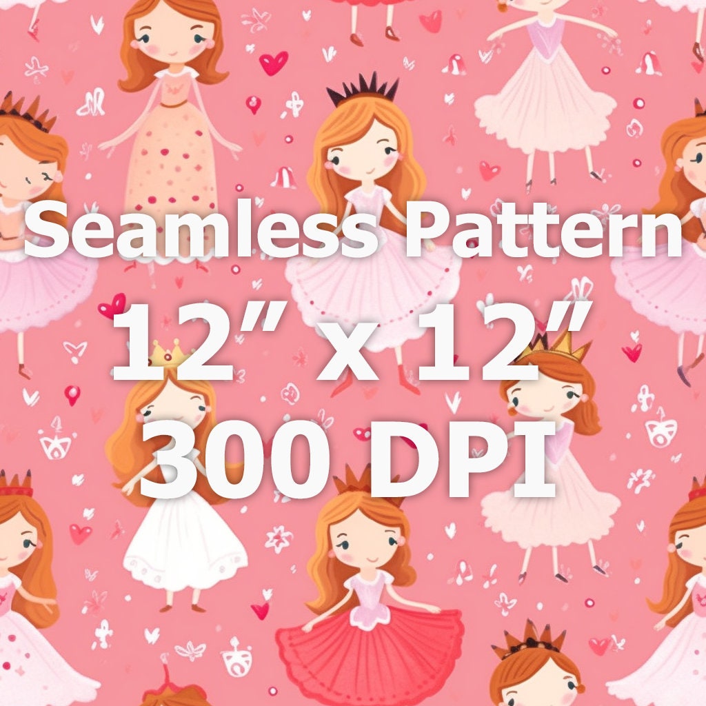 8 Seamless Princess Patterns. Princess Background. Sublimation Design ...