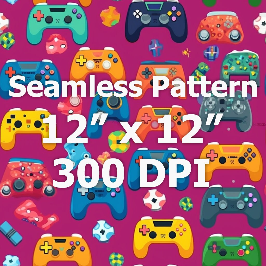 8 Seamless Gaming Controller Patterns. Gaming Controller Background ...
