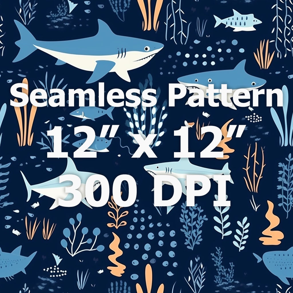 8 Seamless Funky Sharks Patterns. Funky Sharks Background. Funky Sharks ...