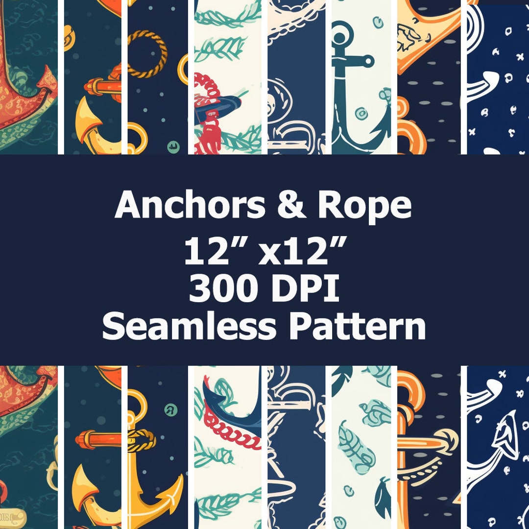 8 Seamless Anchors Patterns. Anchors Background.anchors Sublimation ...