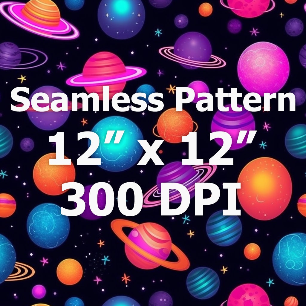 8 Seamless Space Planets Patterns. Space Planets Background. - Etsy
