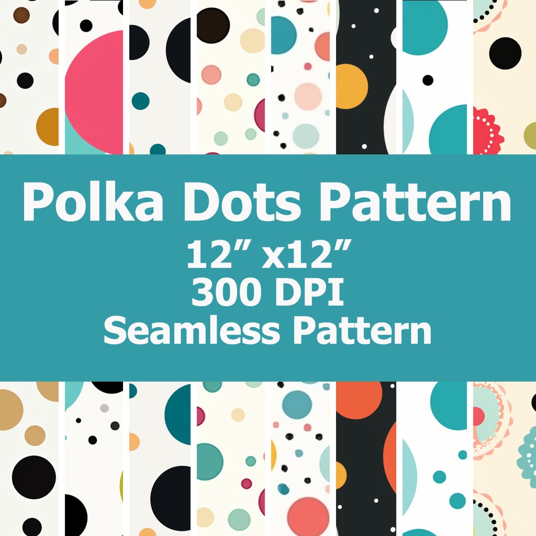 8 Seamless Polka Dots Pattern: Texture Background (PNG Digital Download ...