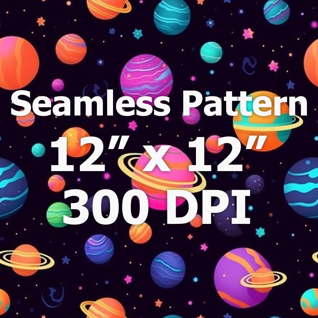 8 Seamless Space Planets Patterns. Space Planets Background. - Etsy