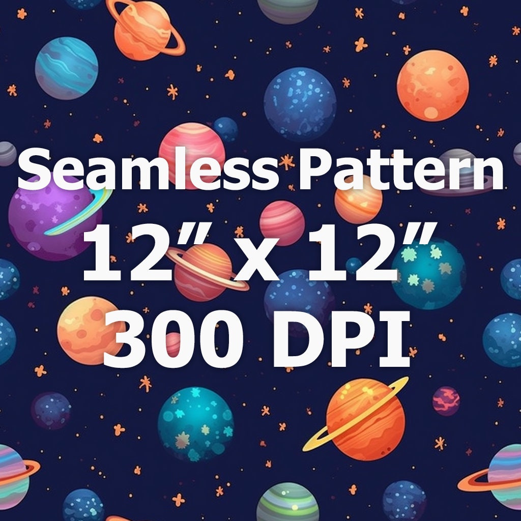 8 Seamless Space Planets Patterns. Space Planets Background. - Etsy