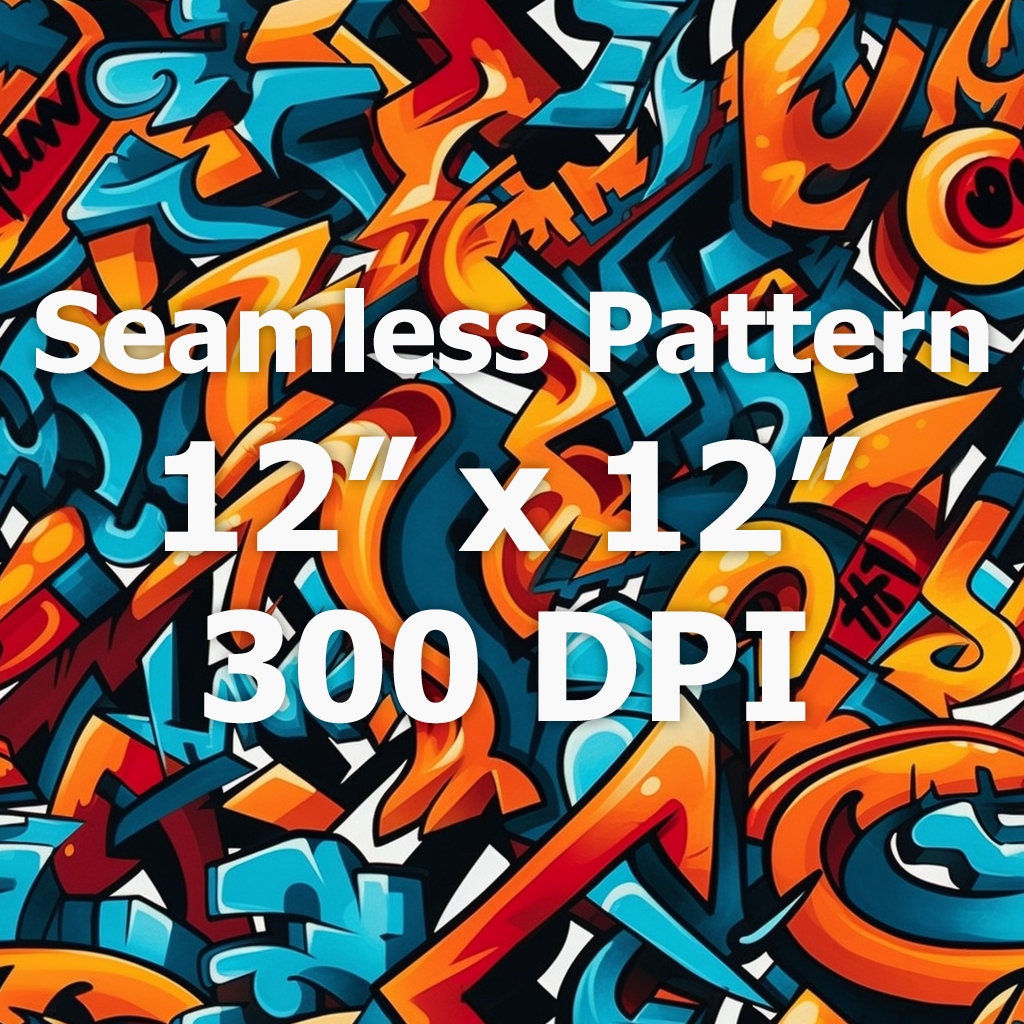 8 Seamless Graffiti Patterns. Graffiti Background. Sublimation Design ...