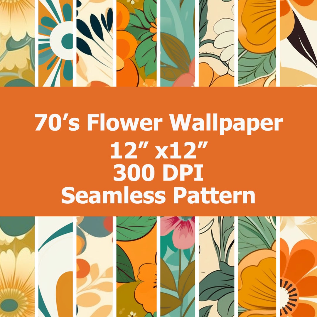 8 Seamless 70s Flower Wallpaper Patterns. 70s Flower Wallpaper ...