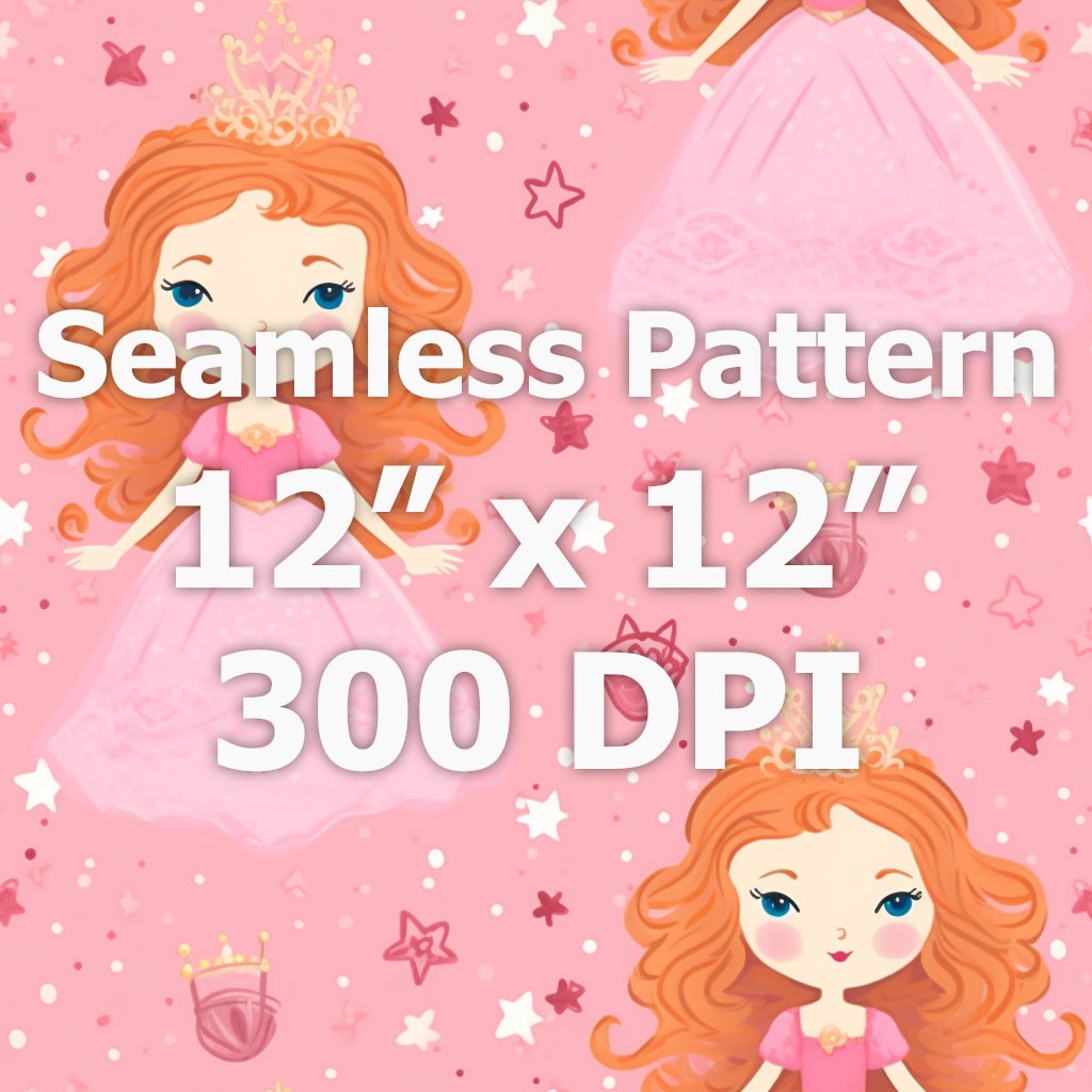 8 Seamless Princess Patterns. Princess Background. Sublimation Design ...