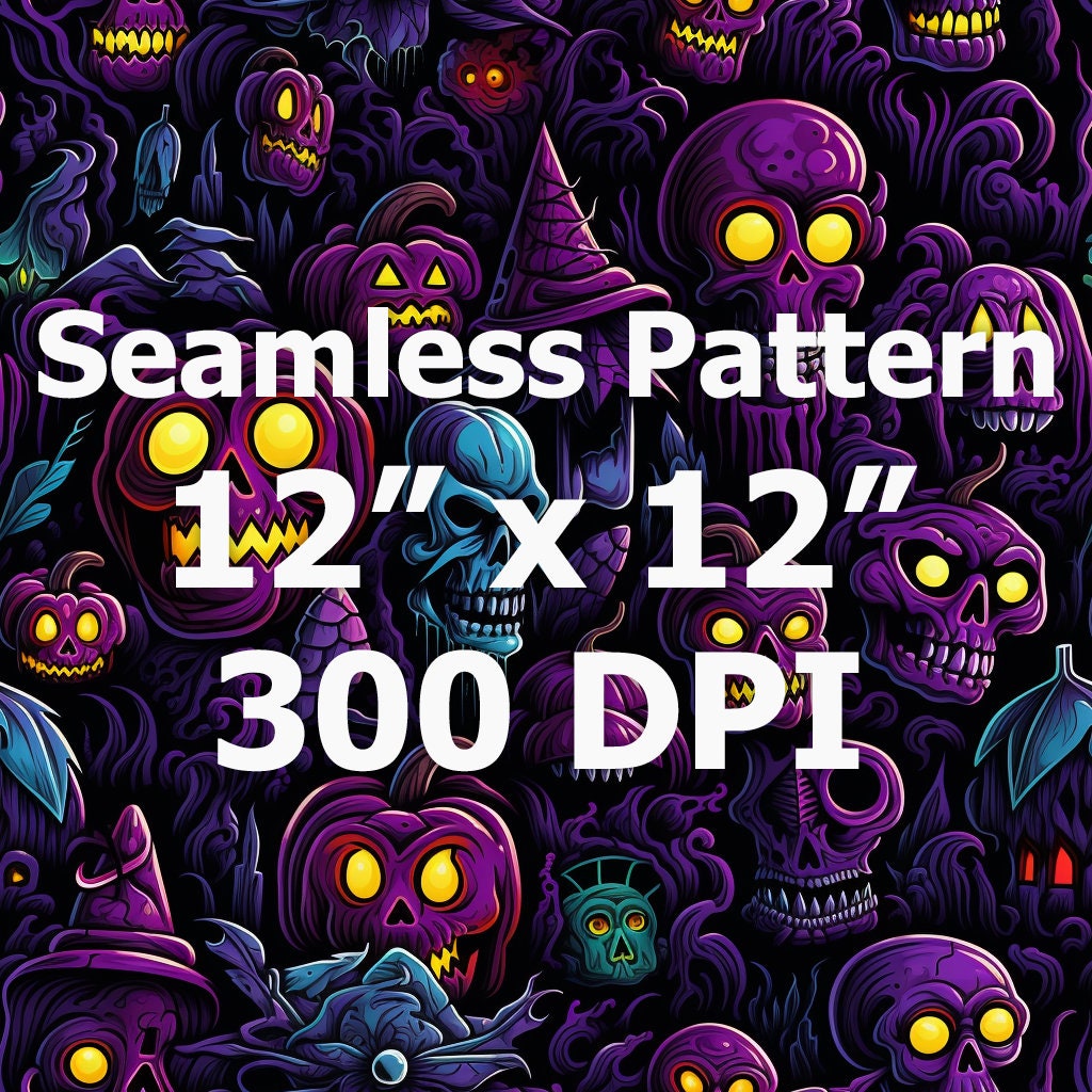 8 Seamless Scary Halloween Patterns. Scary Halloween - Etsy