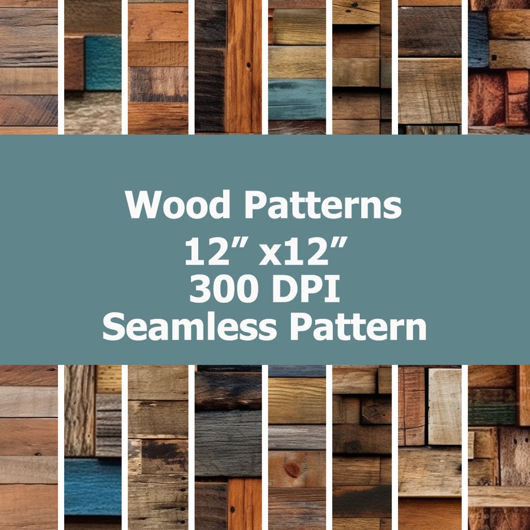 8 Seamless Wood Reclaimed Patterns. Wood Board Background. Sublimation ...