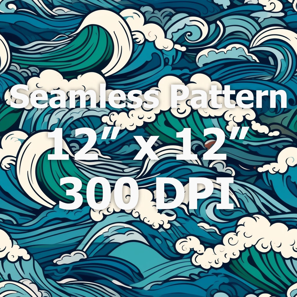 8 Seamless Waves Patterns. Waves Background. Sublimation - Etsy