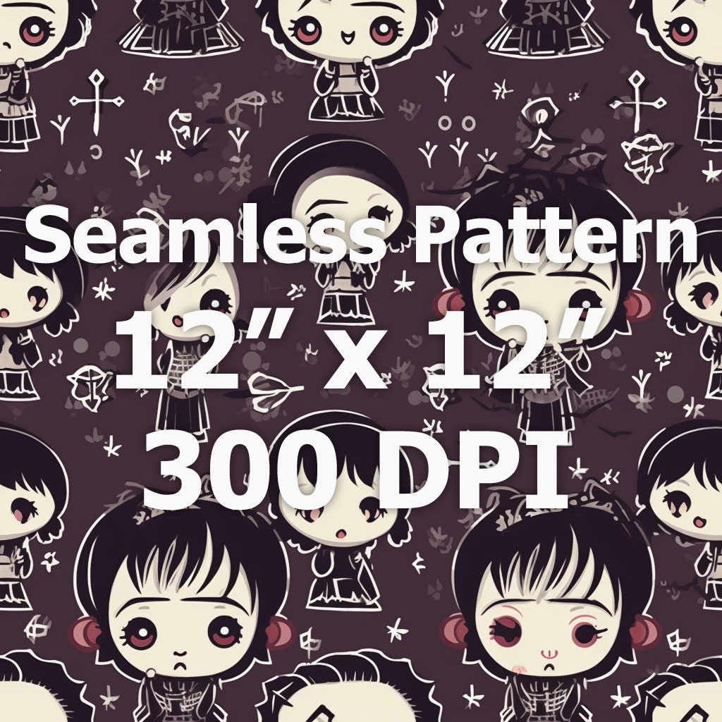 8 Seamless Cute Gothic Patterns. Cute Gothic Background. Sublimation ...