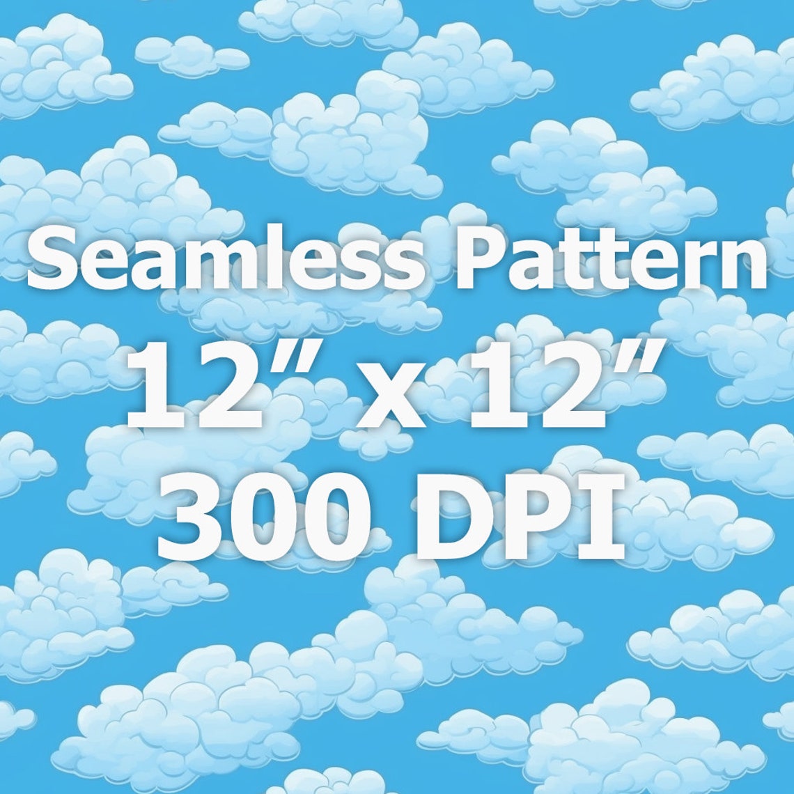 8 Seamless Clouds Patterns. Clouds Background. Sublimation Design ...
