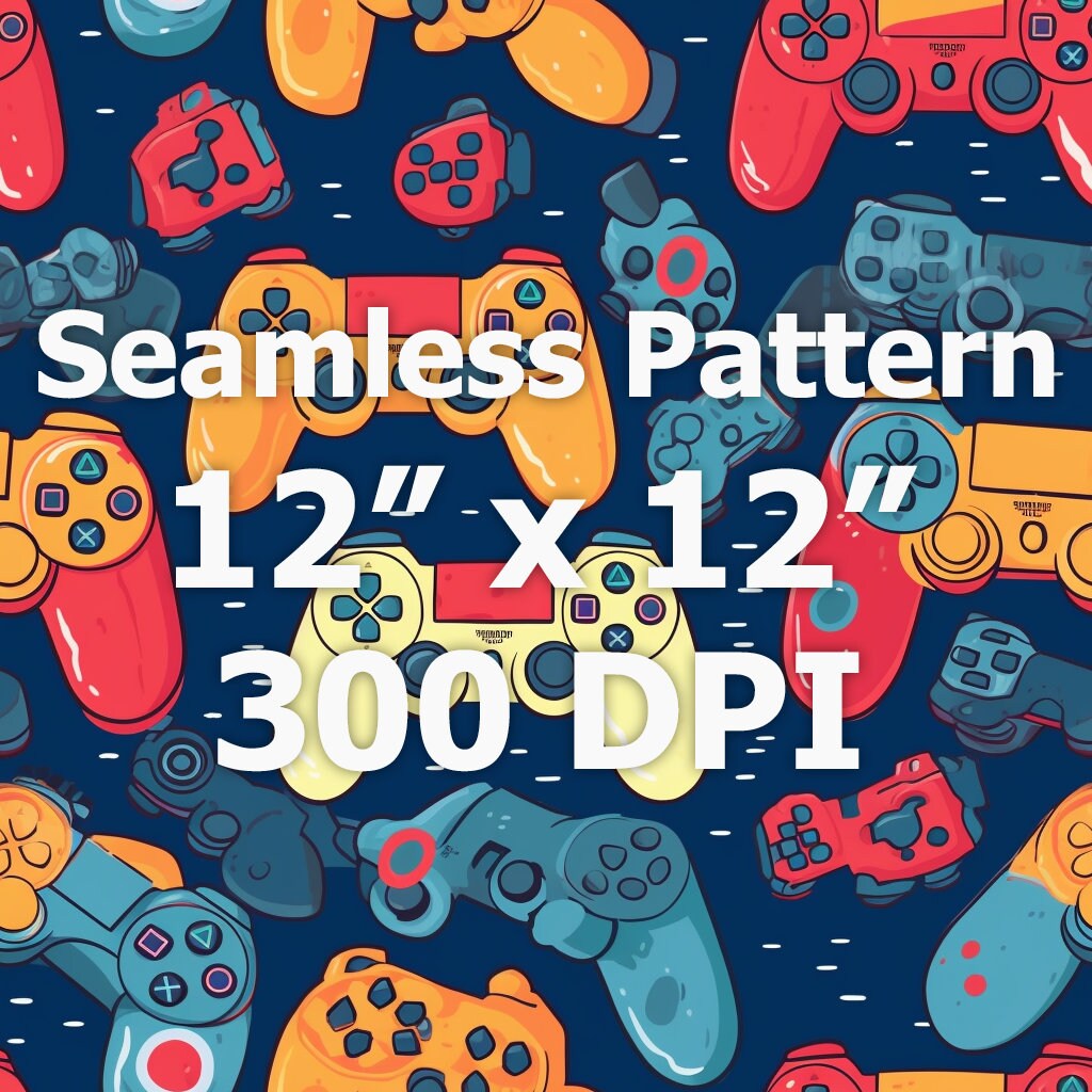 8 Seamless Gaming Controller Patterns. Gaming Controller Background ...