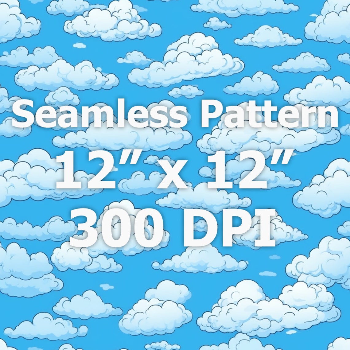8 Seamless Clouds Patterns. Clouds Background. Sublimation Design ...