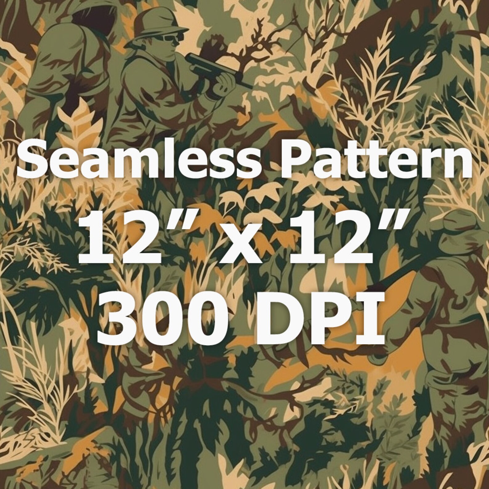 Hunting Camo Seamless Pattern: 8 PNG Digital Papers (12x12, 300 DPI) - Etsy