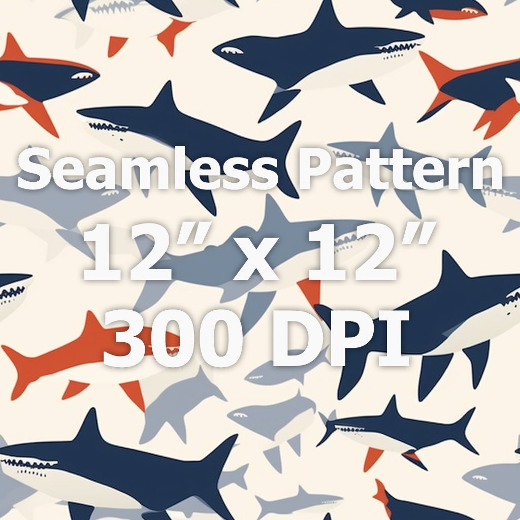 8 Seamless Funky Sharks Patterns. Funky Sharks Background. Funky Sharks ...