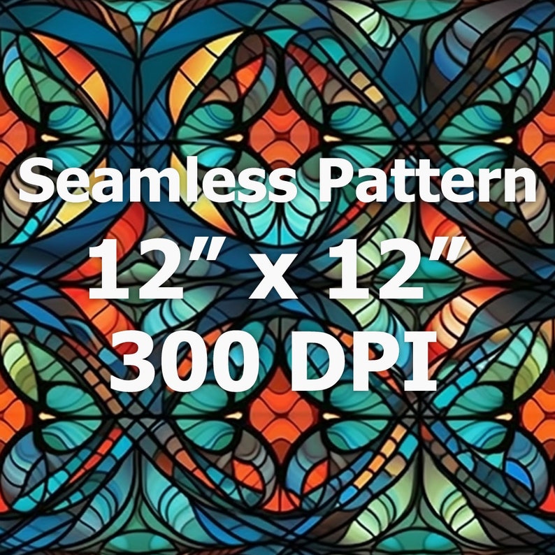 8 Seamless Stained Glass Patterns. Stained Glass Background ...