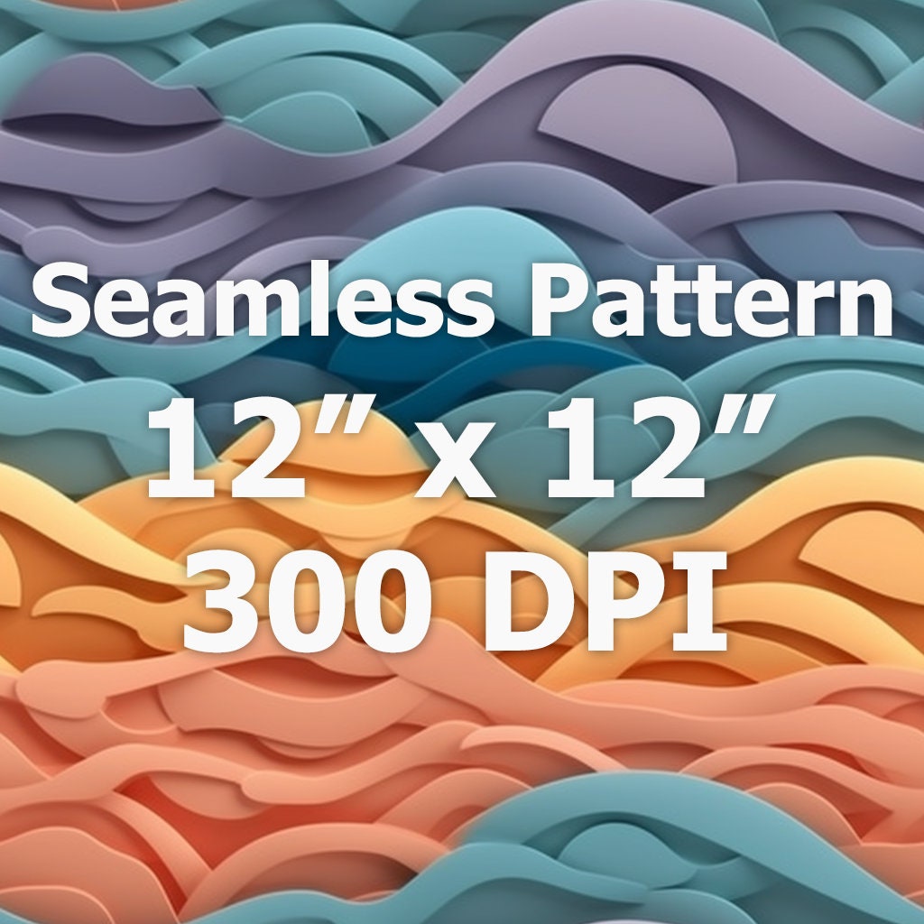 8 Seamless 3D Paper Waves Patterns. 3D Paper Waves Background ...