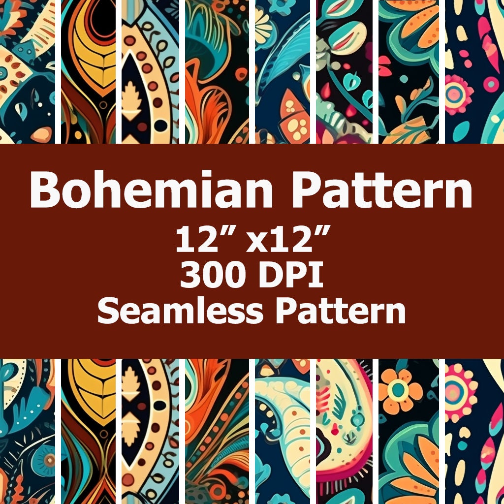 8 Seamless Bohemian Patterns. Bohemian Pattern Background. Bohemian ...