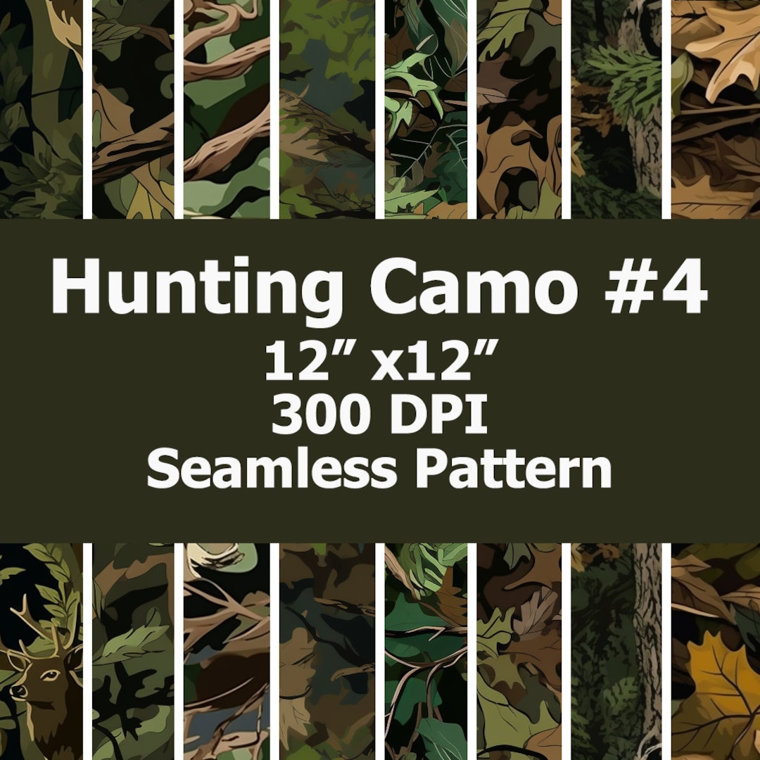 8 Seamless Hunting Camo #4 Patterns. Hunting Camo #4 Background ...