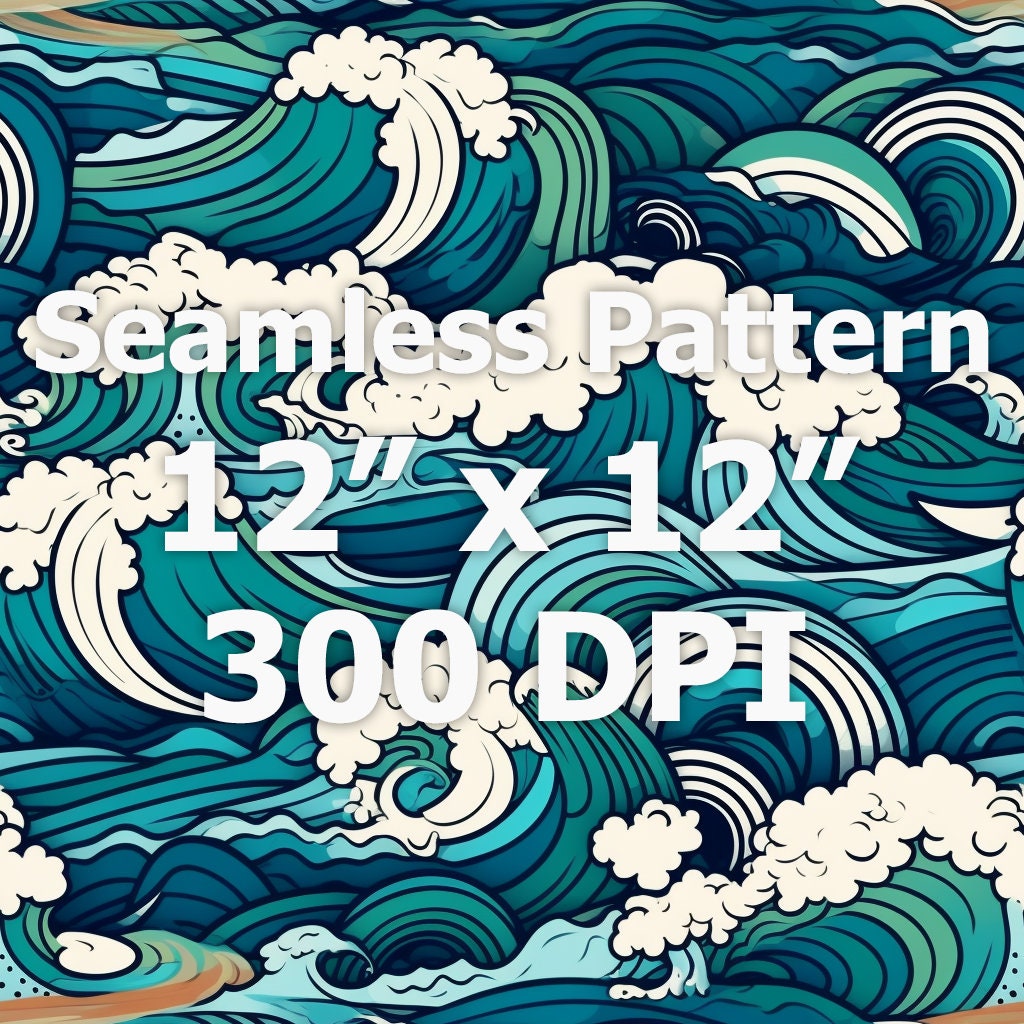 8 Seamless Waves Patterns. Waves Background. Sublimation Design ...