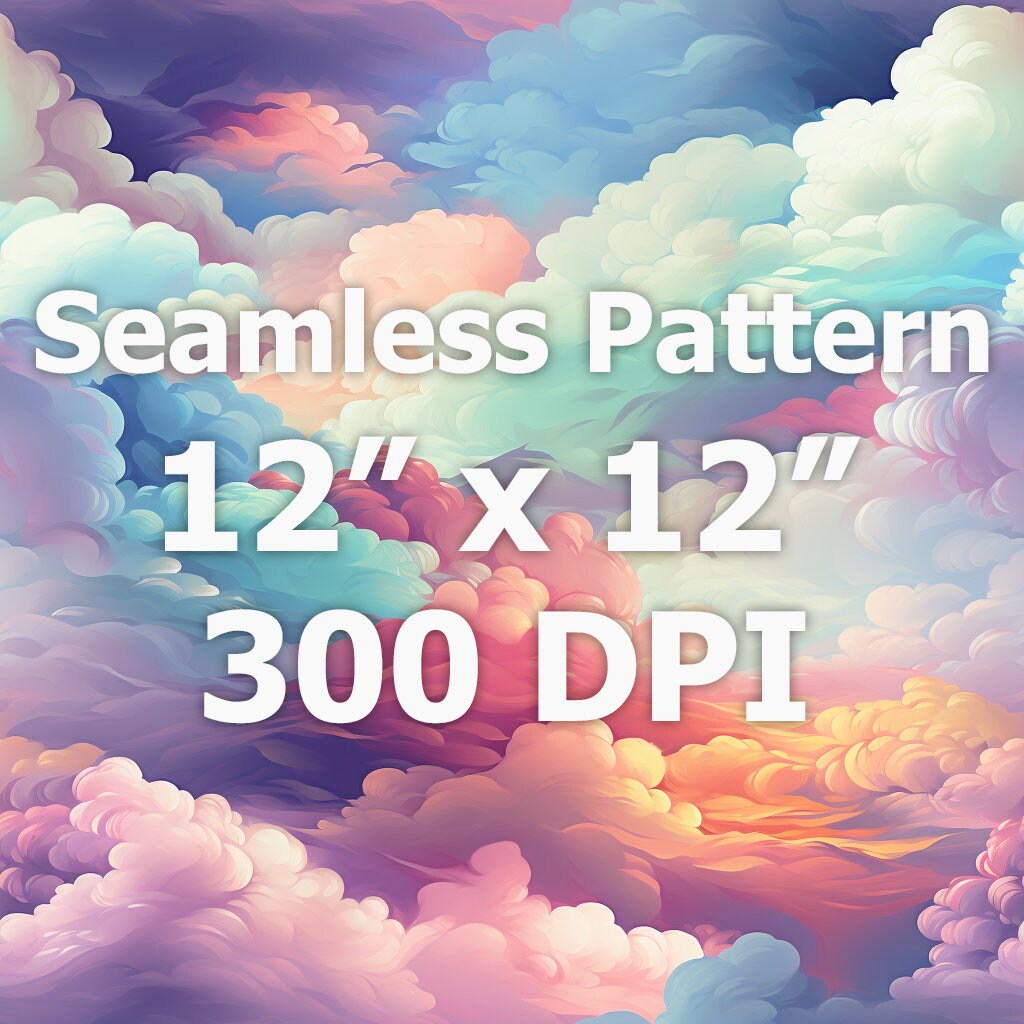 8 Seamless Rainbow Clouds Patterns. Rainbow Clouds Background. - Etsy