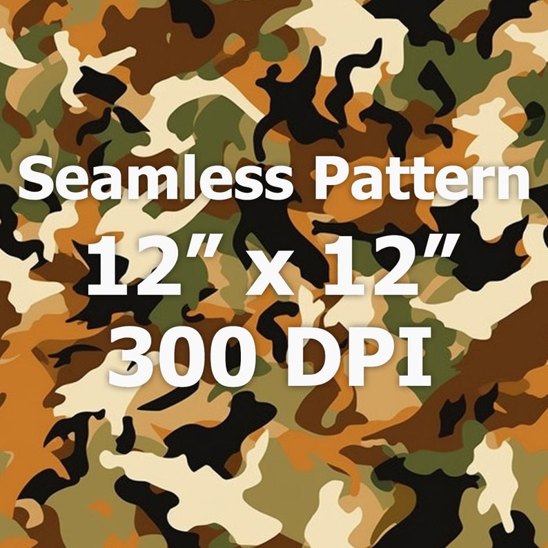 Hunting Camo Seamless Pattern: 8 PNG Digital Papers (12x12, 300 DPI) - Etsy