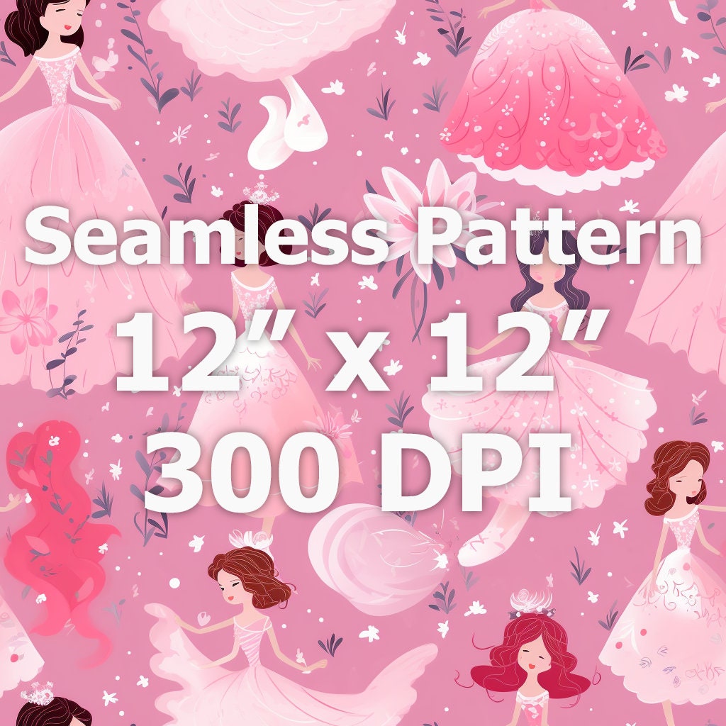 8 Seamless Princess Patterns. Princess Background. Sublimation Design ...
