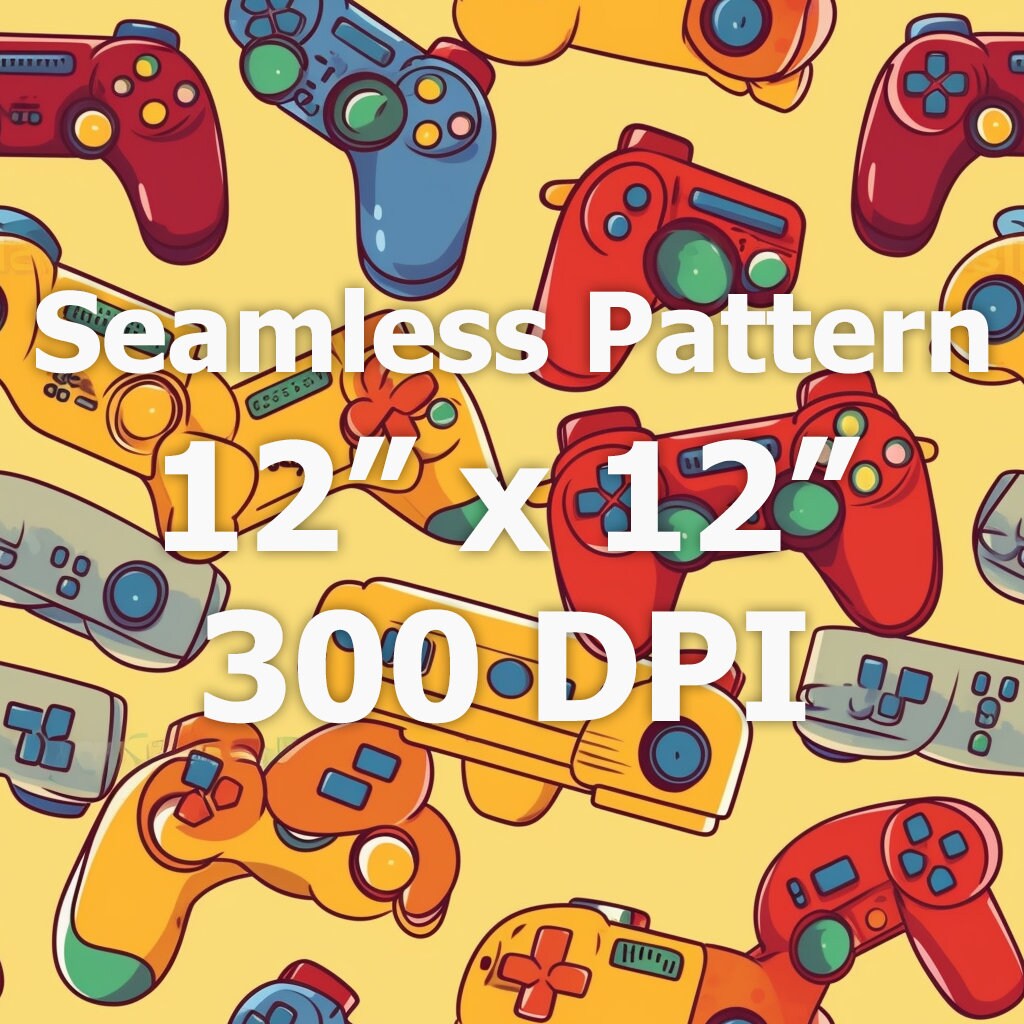 8 Seamless Gaming Controller Patterns. Gaming Controller Background ...