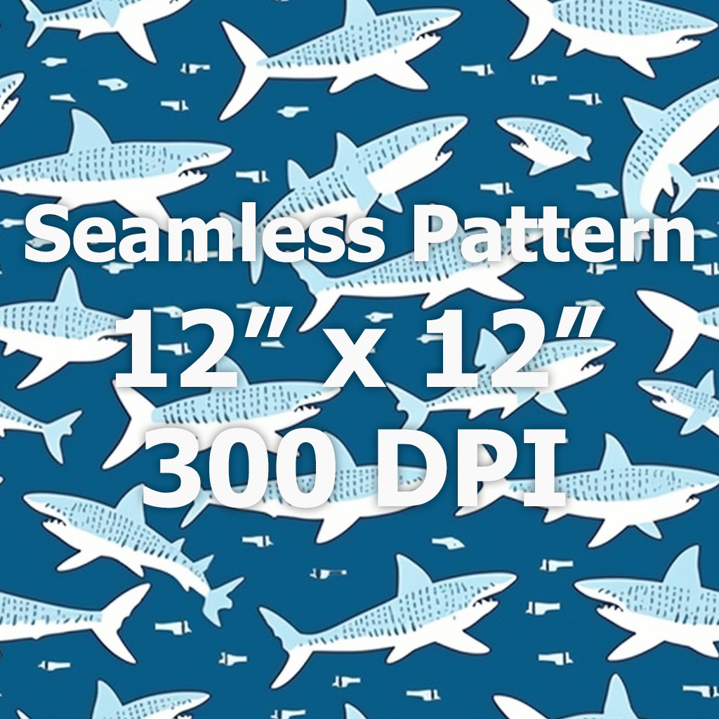 8 Seamless Funky Sharks Patterns. Funky Sharks Background. Funky Sharks ...