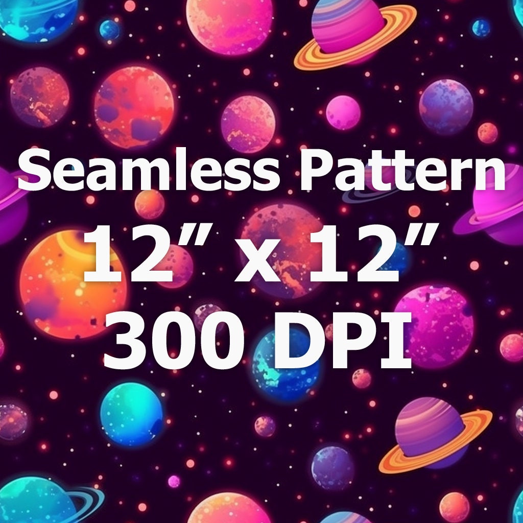 8 Seamless Space Planets Patterns. Space Planets Background. - Etsy