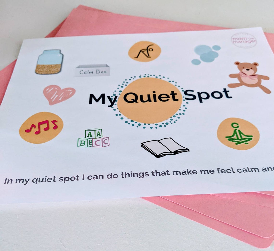 My Quiet Spot One Page Calm Down Big Emotions Worksheet - Etsy Canada
