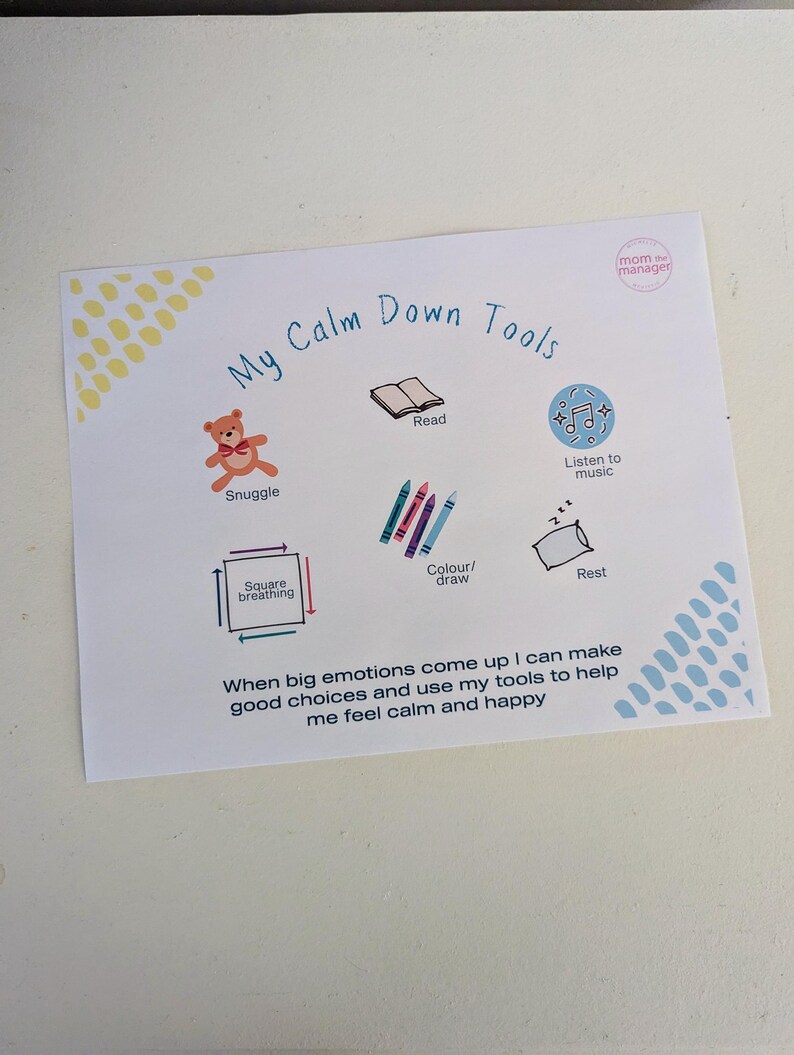 My Calm Down Positive Coping Chart for Children - Etsy