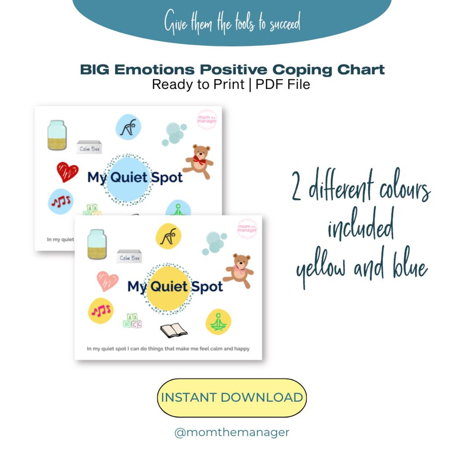 My Quiet Spot One Page Calm Down Big Emotions Chart - Etsy Canada