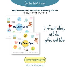 My Quiet Spot One Page Calm Down Big Emotions Chart - Etsy Canada