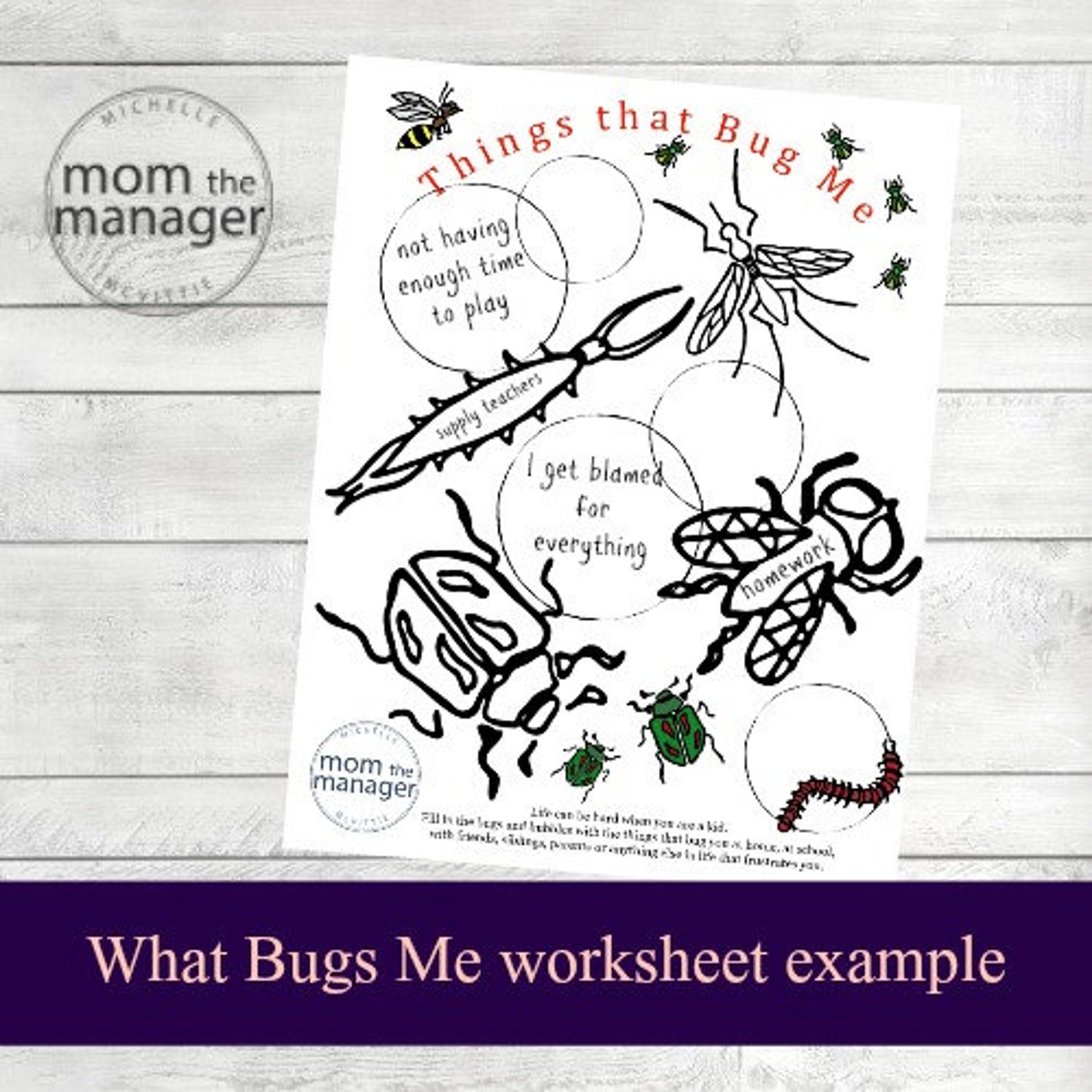 Instant Digital Download Things That Bug Me Worksheet for Kids to Share ...