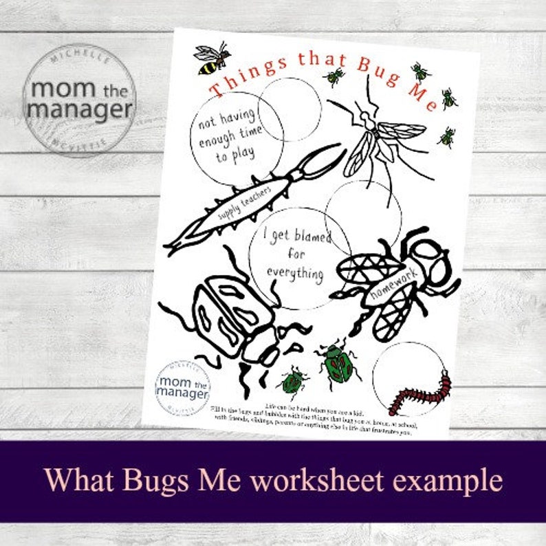 Instant Digital Download Things That Bug Me Worksheet for Kids to Share ...