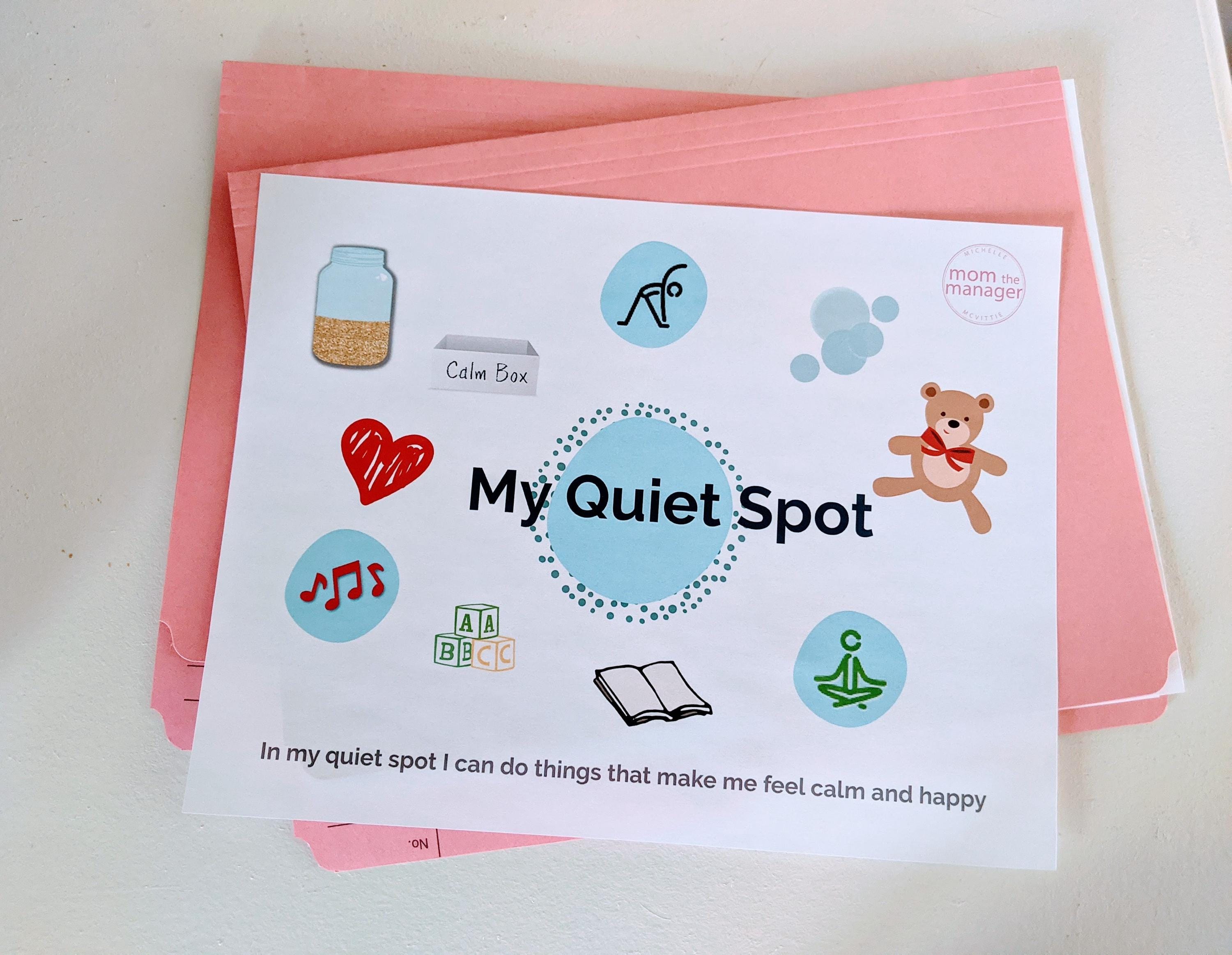 My Quiet Spot One Page Calm Down Big Emotions Chart - Etsy Canada