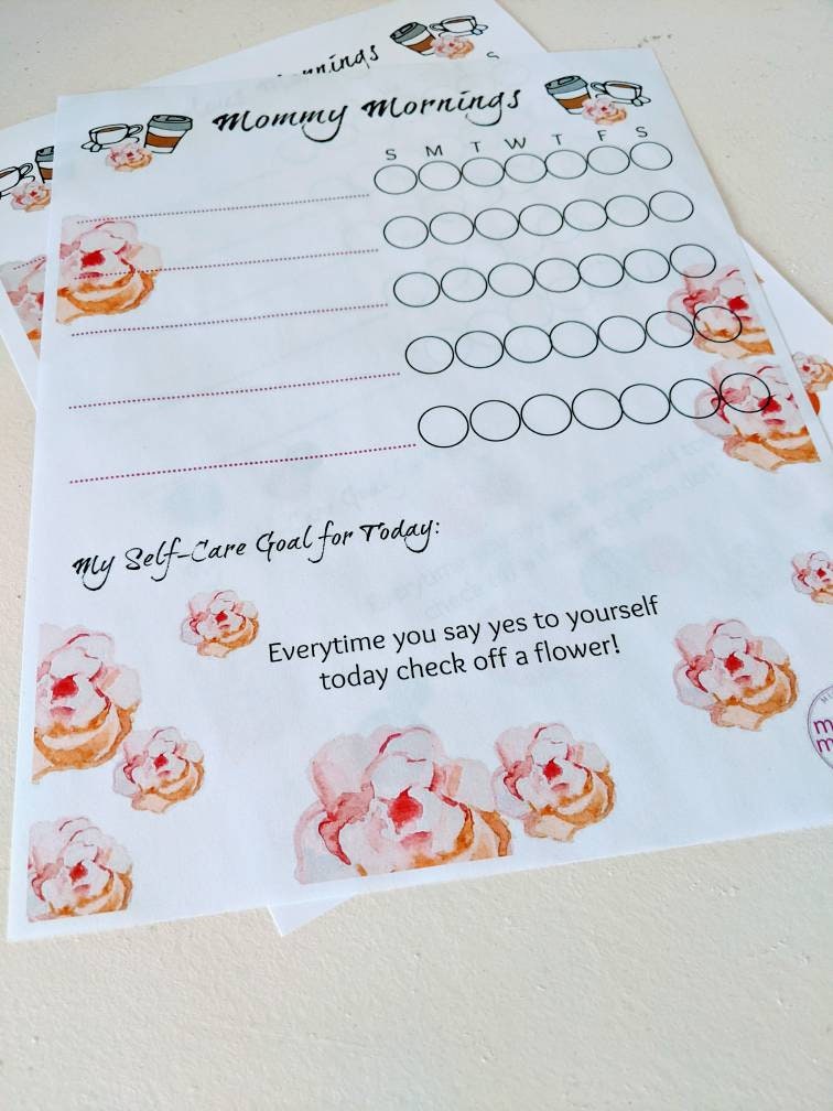 Marvelous Morning Routine and Self-care Chart With Flowers for - Etsy