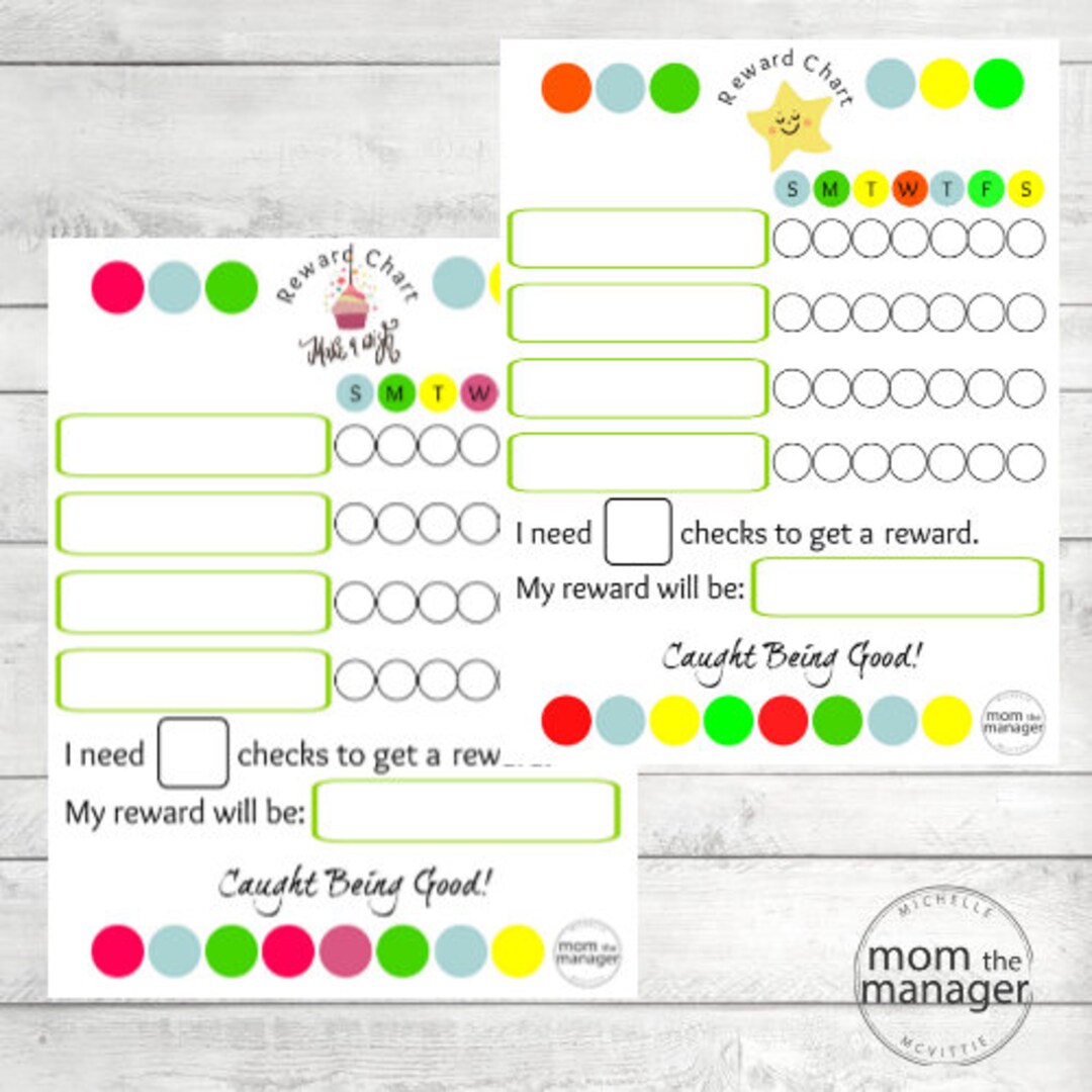 Instant Digital Download Cupcake Reward Chart - Etsy