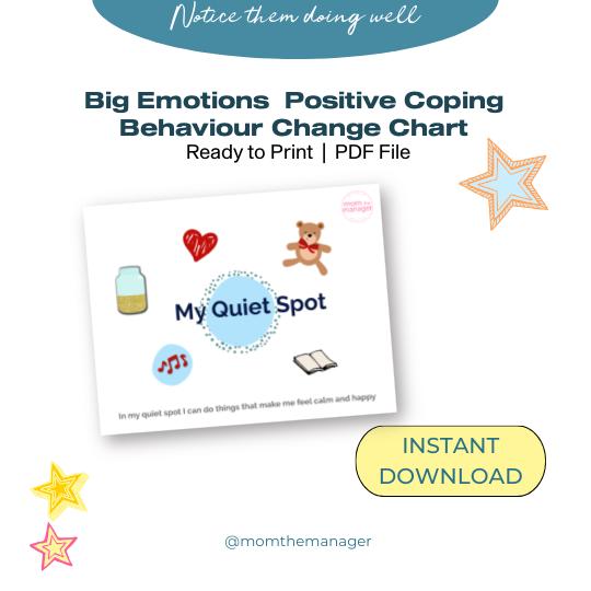 Calm Down Big Emotions Coping Printable Chart - Etsy