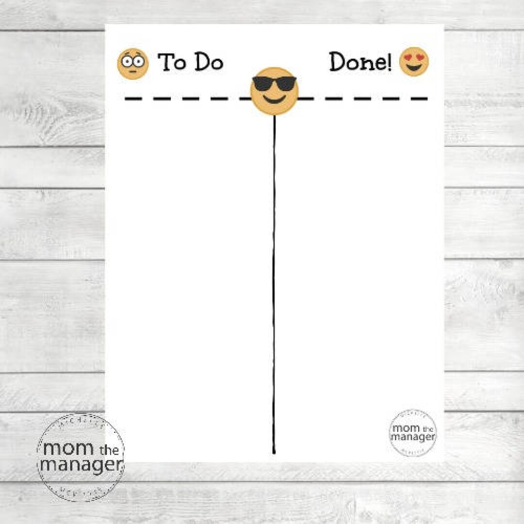 Instant Digital Download to Do and Done: Emoji Chart for Daily Routines ...