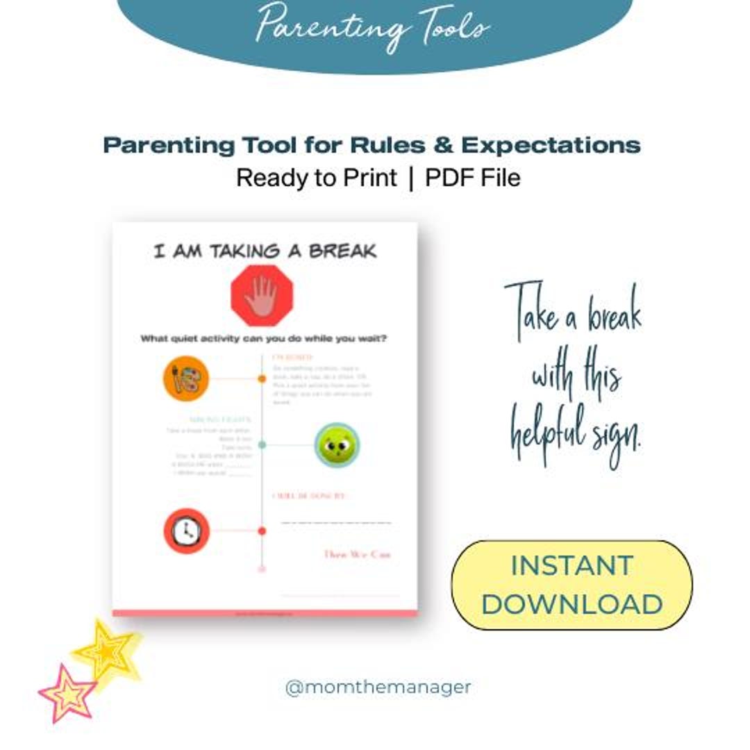 Mom is Taking a Break Printable Sign - Etsy